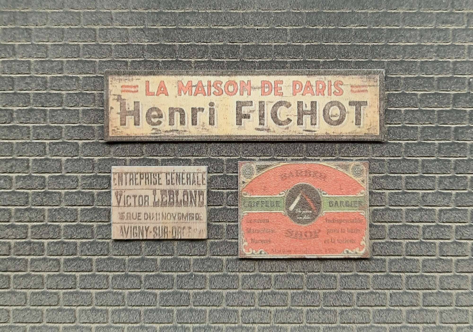 Store Name / Industry Name Storefront Wooden Signboard French Set 3 ...