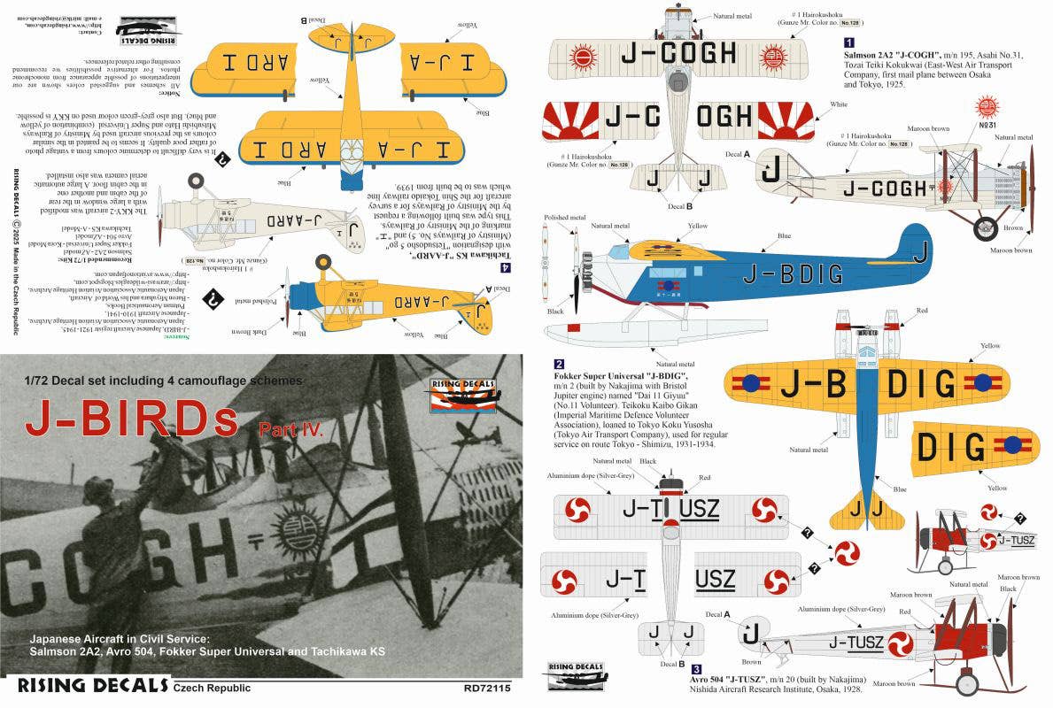 J-BIRDs Part IV. Camouflage schemes and decals for Japanese civil ...
