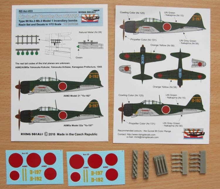 A6M Zero of Yokusuka Kokutai w/ Type 99 No. 3 Mk. 3 Incendiary Bombs ...
