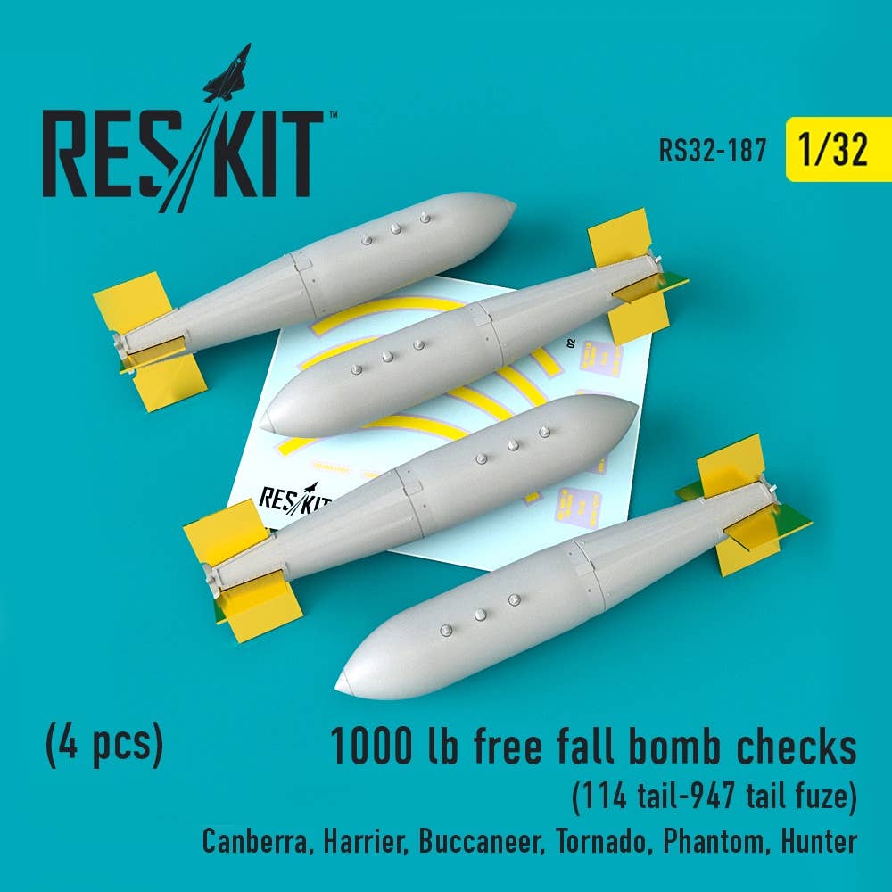 1000 Lb Free Fall Bomb Checks (4pcs) (114 Tail-947 Tail Fuze)(Canberra ...