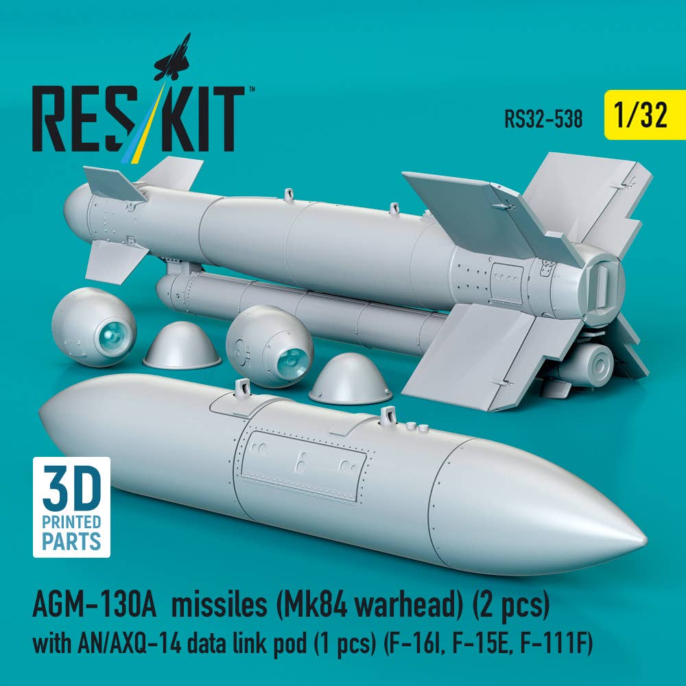 AGM-130A missiles (Mk84 warhead) (2 pcs) with AN/AXQ-14 data link pod (1 pcs) (3D Printed) | HLJ.com