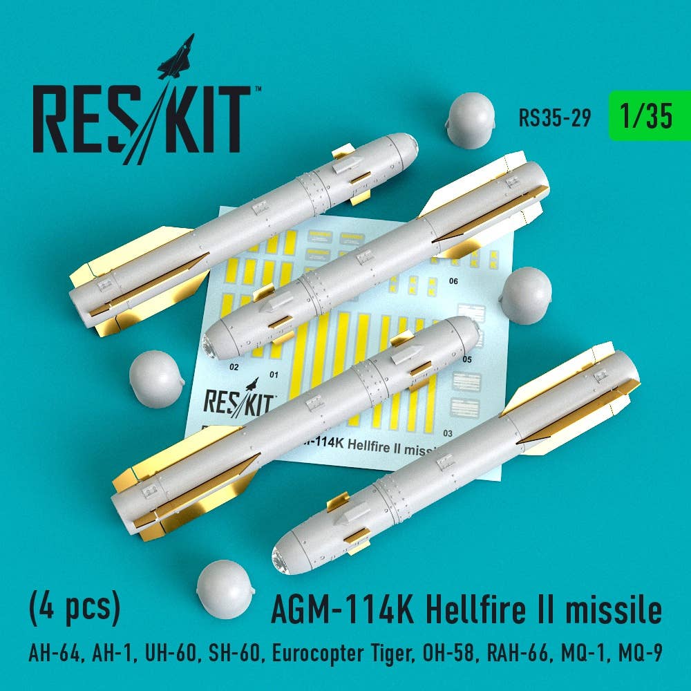 AGM-114K Hellfire II missiles (4 pcs) (AH-64, AH-1, UH-60, SH-60 ...