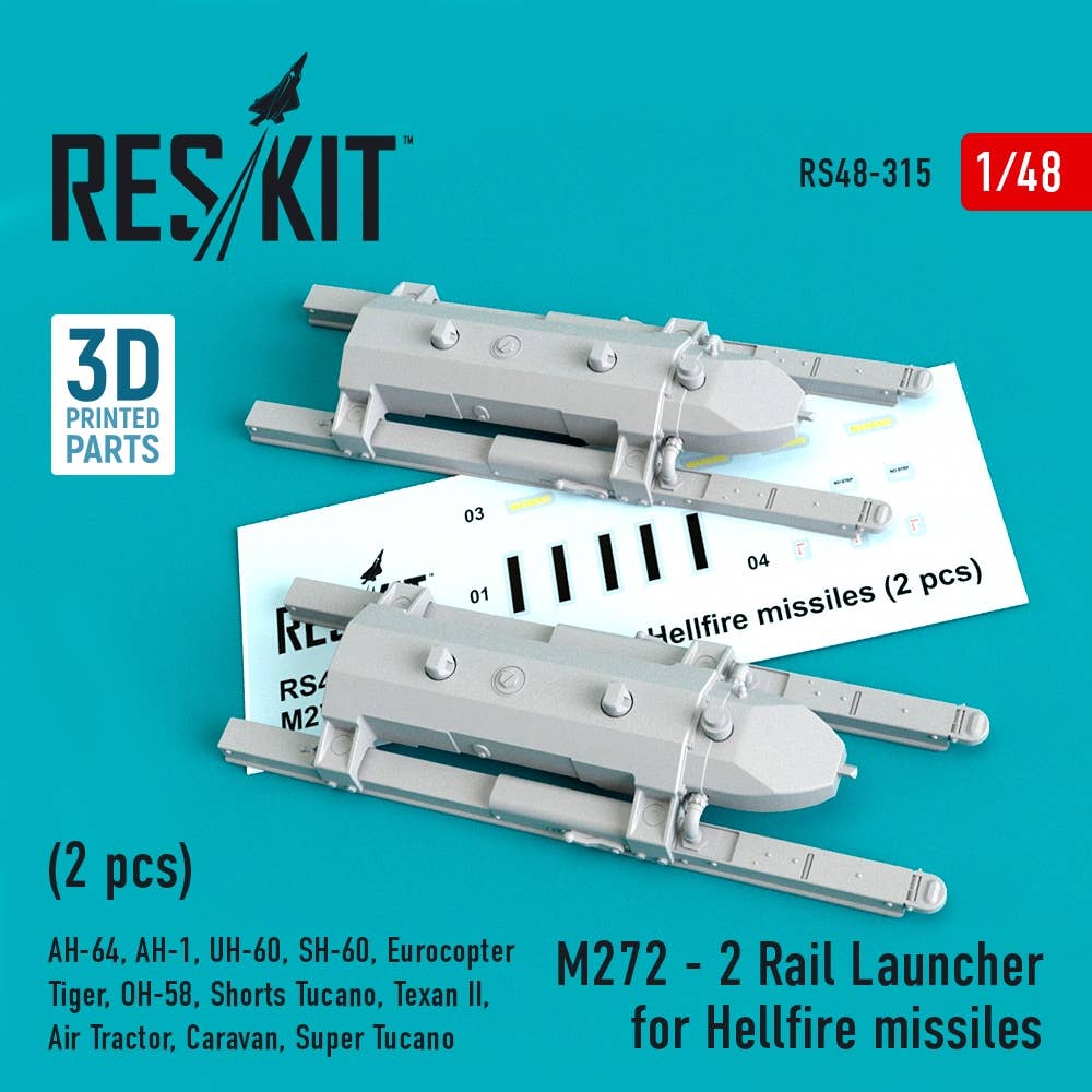 M272 - 2 Rail Launcher for Hellfire missiles (2 pcs) (AH-64, AH-1, UH ...