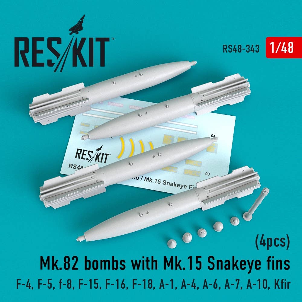 Mk.82 bombs with Mk.15 Snakeye fins (4pcs) (F-4, F-5, F-8, F-15, F-16 ...
