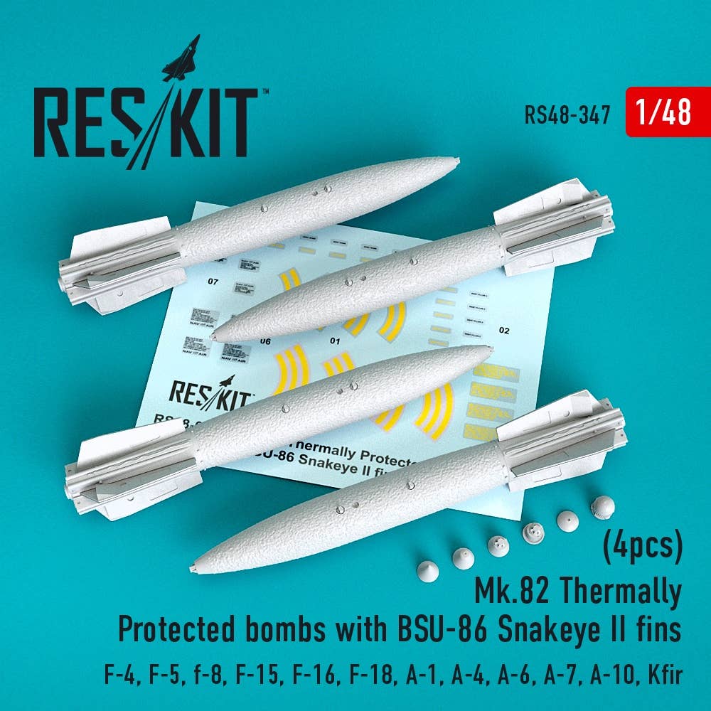 Mk.82 thermally protected bombs with BSU-86 Snakeye II fins (4pcs) (F-4 ...