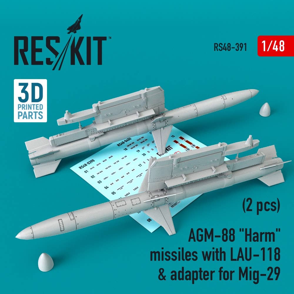 AGM-88 Harm missiles with LAU-118 & adapter for Mig-29 (2 pcs) | HLJ.com