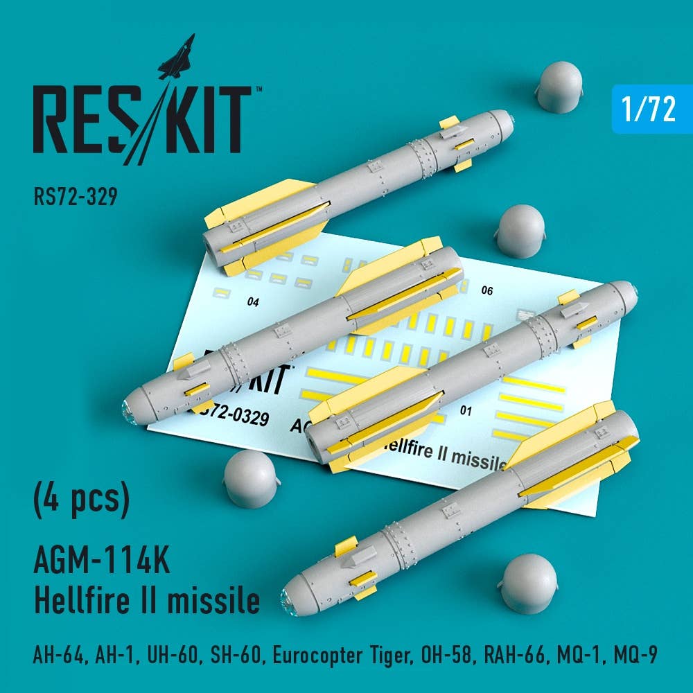 AGM-114K Hellfire II missiles (4 pcs) (AH-64, AH-1, UH-60, SH-60 ...
