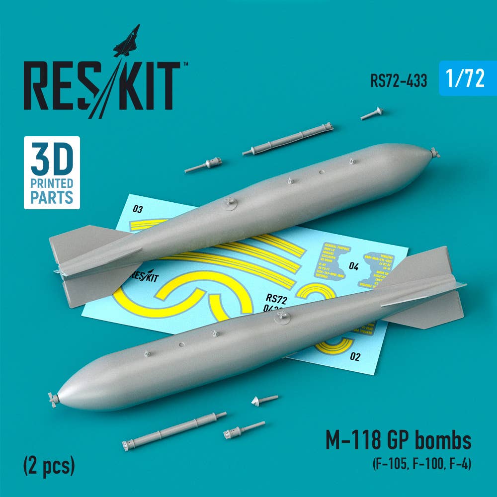 M-118 GP bombs (2 pcs) (F-105, F-100, F-4) (3D Printing) | HLJ.com
