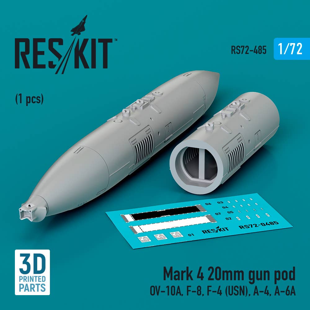 Mark 4 20mm gun pod (1 pcs) (OV-10A, F-8, F-4 (USN), A-4, A-6A) (3D Printed) | HLJ.com