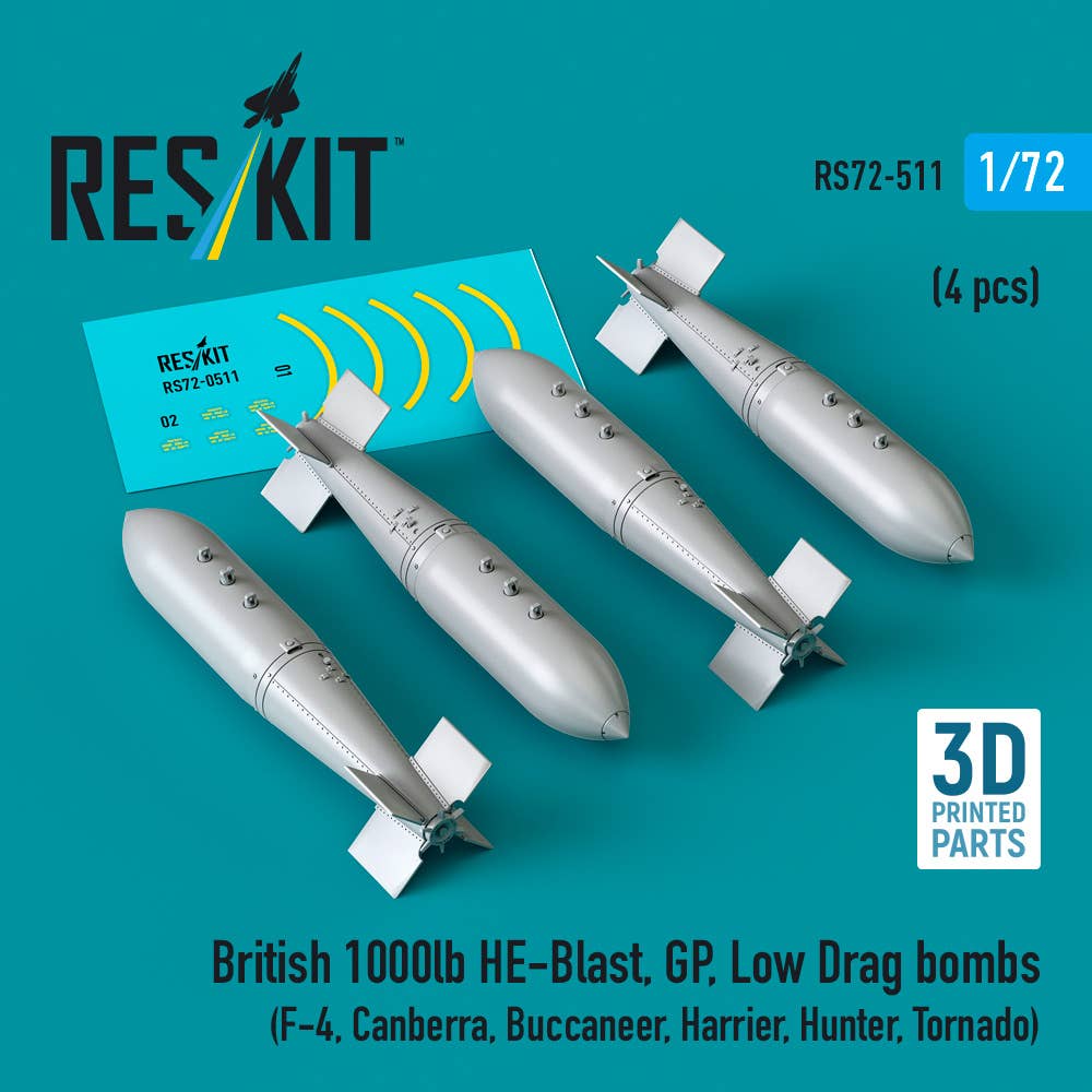 British 1000lb HE-Blast, GP, Low Drag bombs (4 pcs) | HLJ.com
