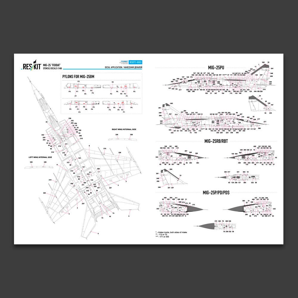 MiG-25 (RBT, RBF, RBS) Foxbat (Blue 73, Blue 74, Red 17, Red 19 ...