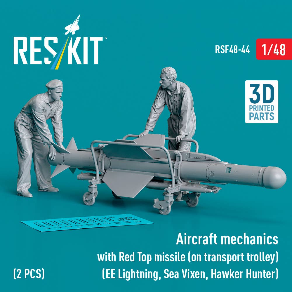 Aircraft mechanics with Red Top missile (on transport trolley) (2 pcs ...