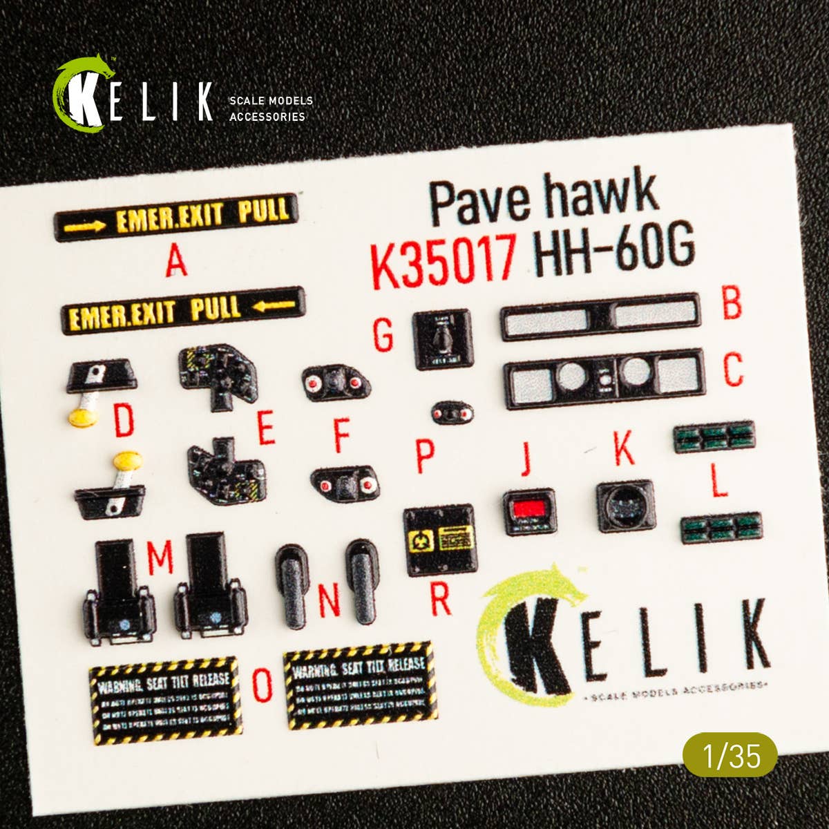 HH-60G Pave Hawk interior 3D decals for Kitty Hawk kit | HLJ.com