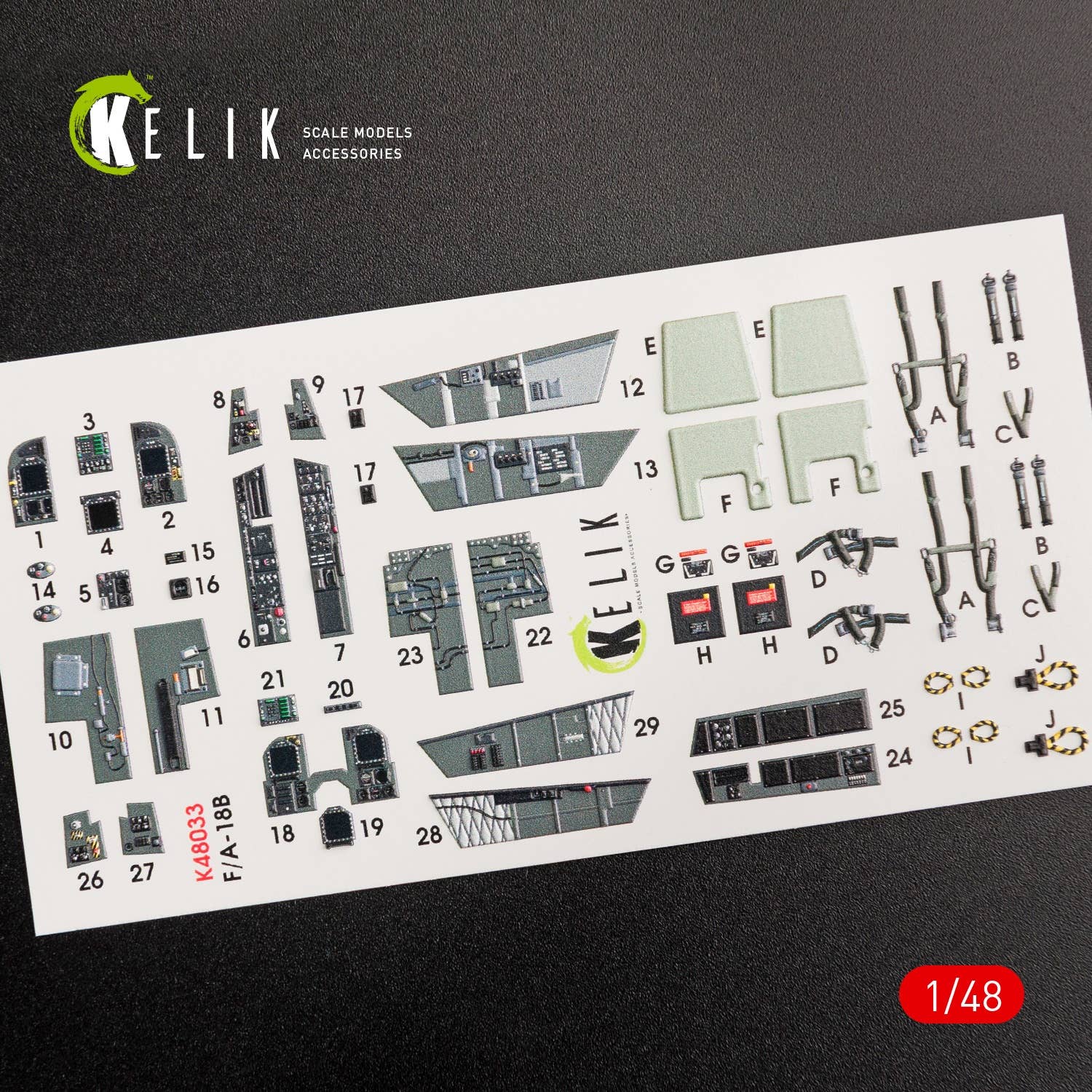 F/A-18B Hornet interior 3D decals for Kinetic kit | HLJ.com
