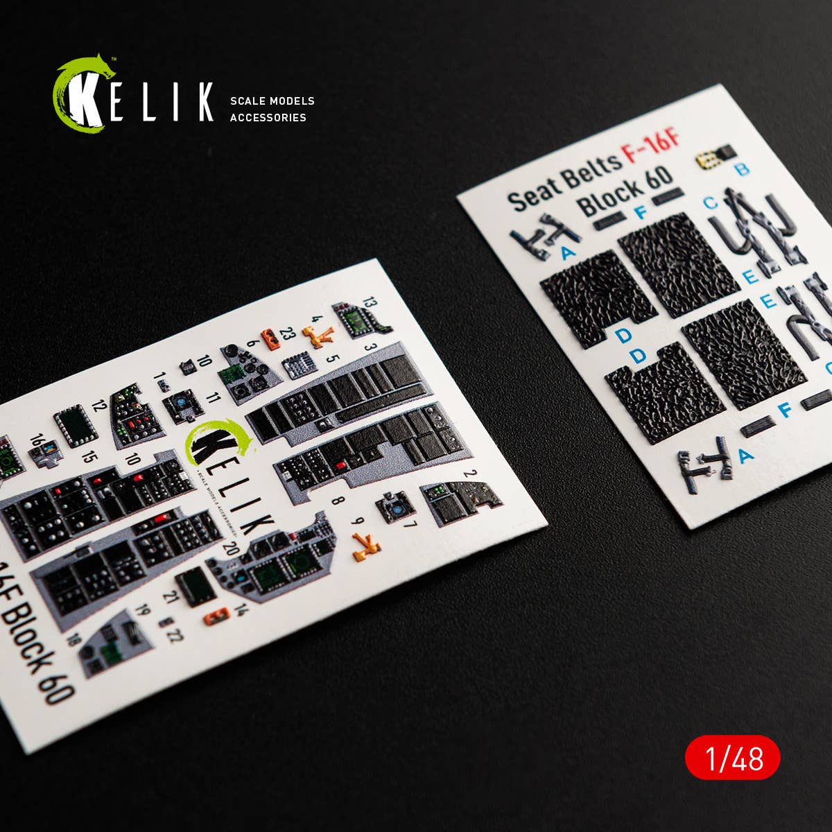 F-16F Desert Vipers Block 60 interior 3D decals for Kinetic kit | HLJ.com