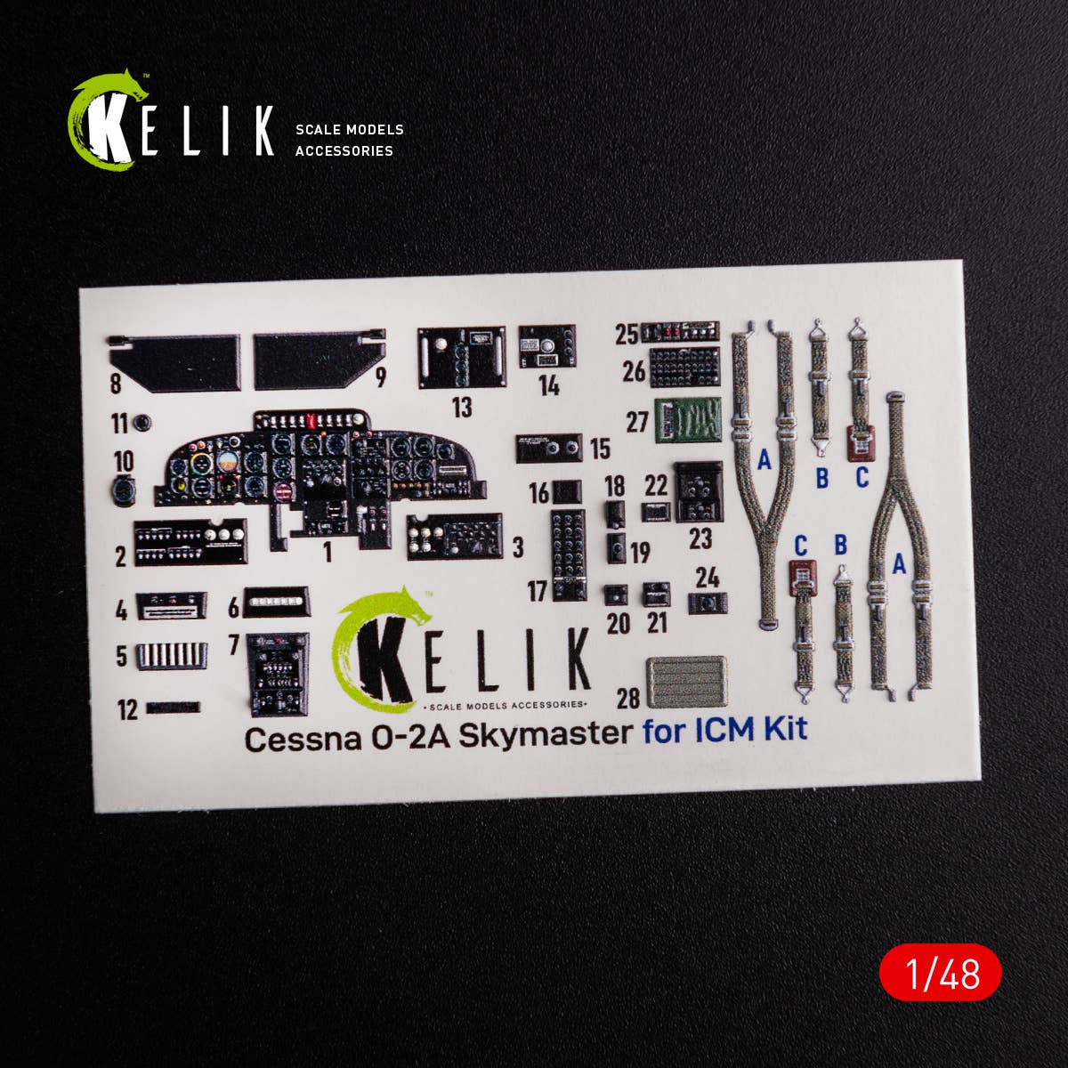 O-2A Skymaster interior 3D decals grey decoration type for ICM kit ...