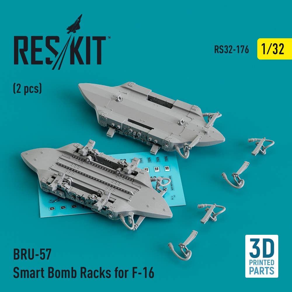 BRU-57 Smart Bomb Racks for F-16 (2 pcs) (3D Printed) | HLJ.com