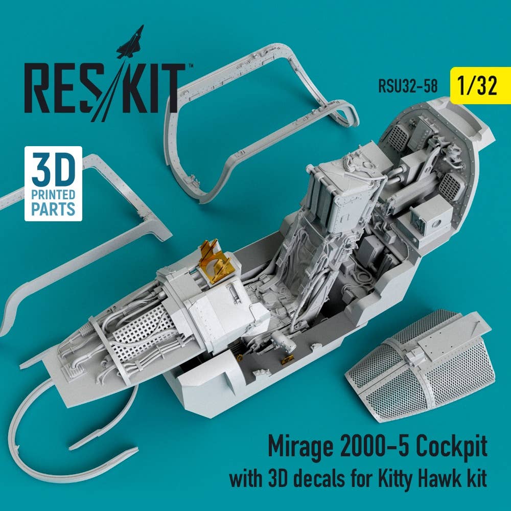 Mirage-2000-5 cockpit with 3D decals for Kitty Hawk kit | HLJ.com
