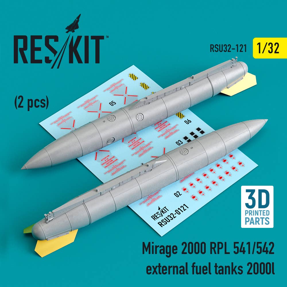 Mirage 2000 RPL 541/542 external fuel tanks 2000lt (2 pcs) (3D Printing) | HLJ.com
