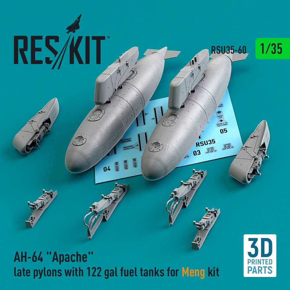 AH-64 Apache late pylons with 122 gal fuel tanks for Meng kit (3D ...
