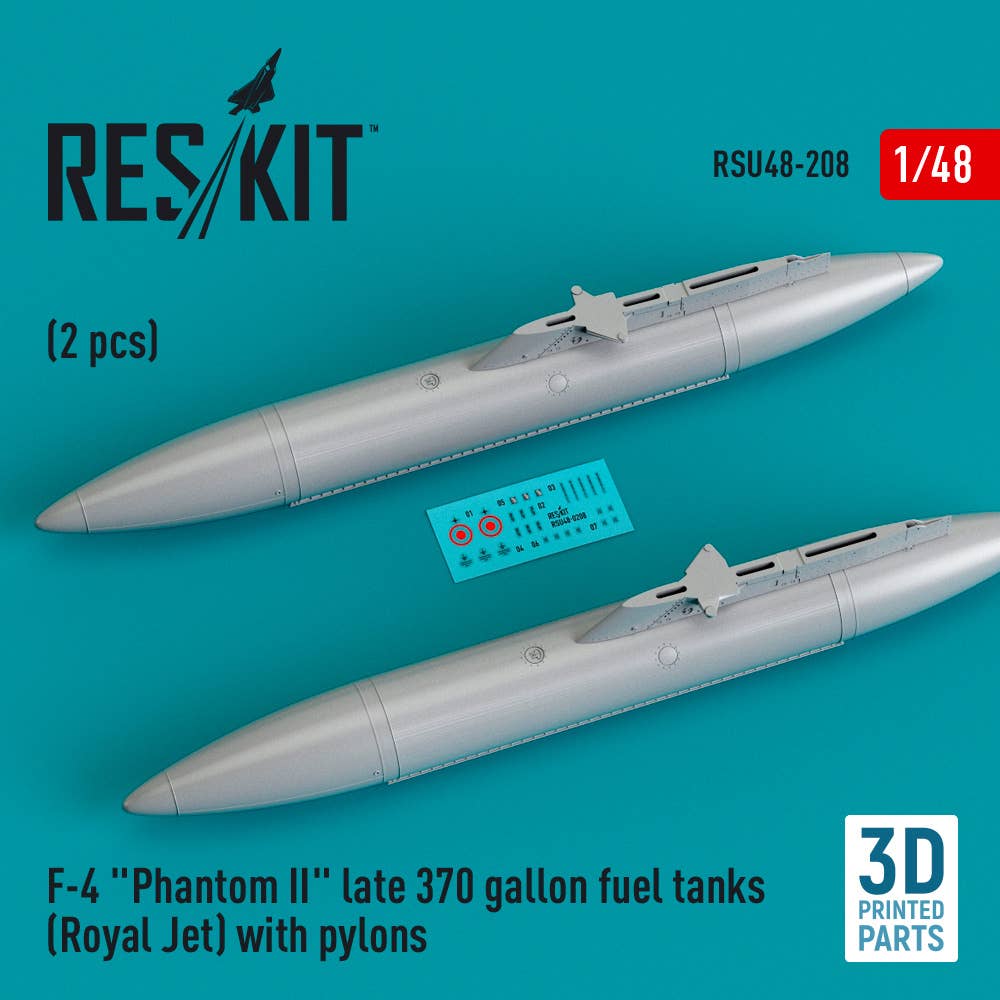 F-4 Phantom II late 370 gallon fuel tanks (Royal Jet) with pylons (2 ...