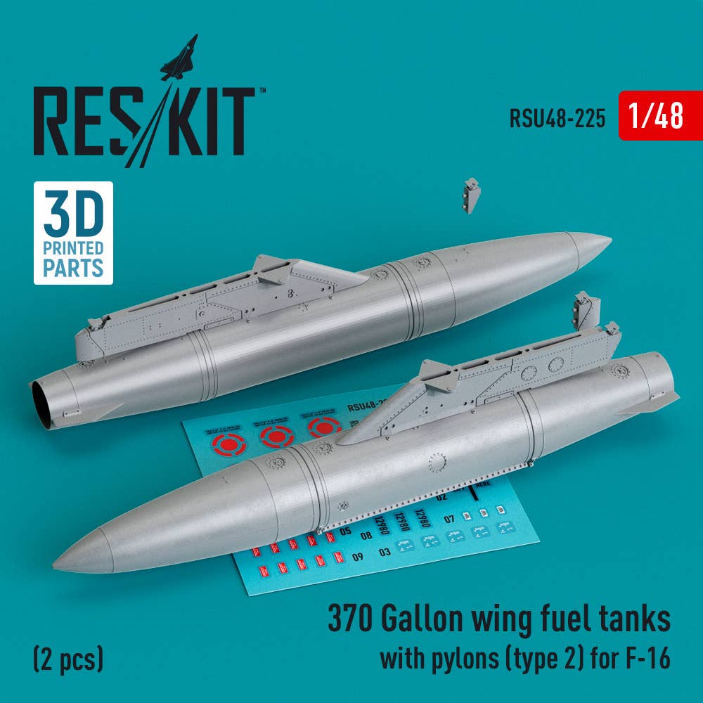 370 Gallon wing fuel tanks with pylons (type 2) for F-16 (2 pcs) (3D ...
