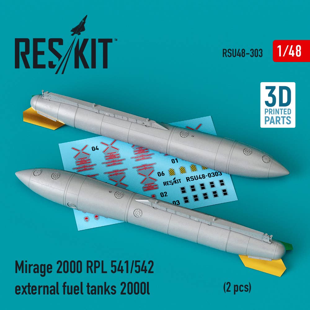 Mirage 2000 RPL 541/542 external fuel tanks 2000lt (2 pcs) (3D Printing) | HLJ.com