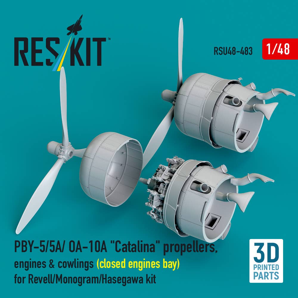 PBY-5/5A/ OA-10A Catalina propellers, engines & cowlings (closed engines bay) for Revell ...