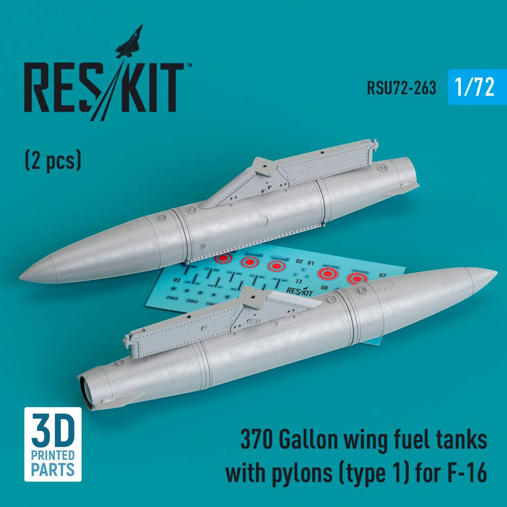 370 Gallon wing fuel tanks with pylons (type 1) for F-16 (2 pcs) (3D ...