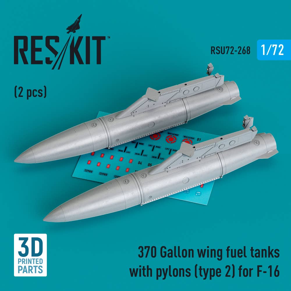 370 Gallon wing fuel tanks with pylons (type 2) for F-16 (2 pcs) (3D ...