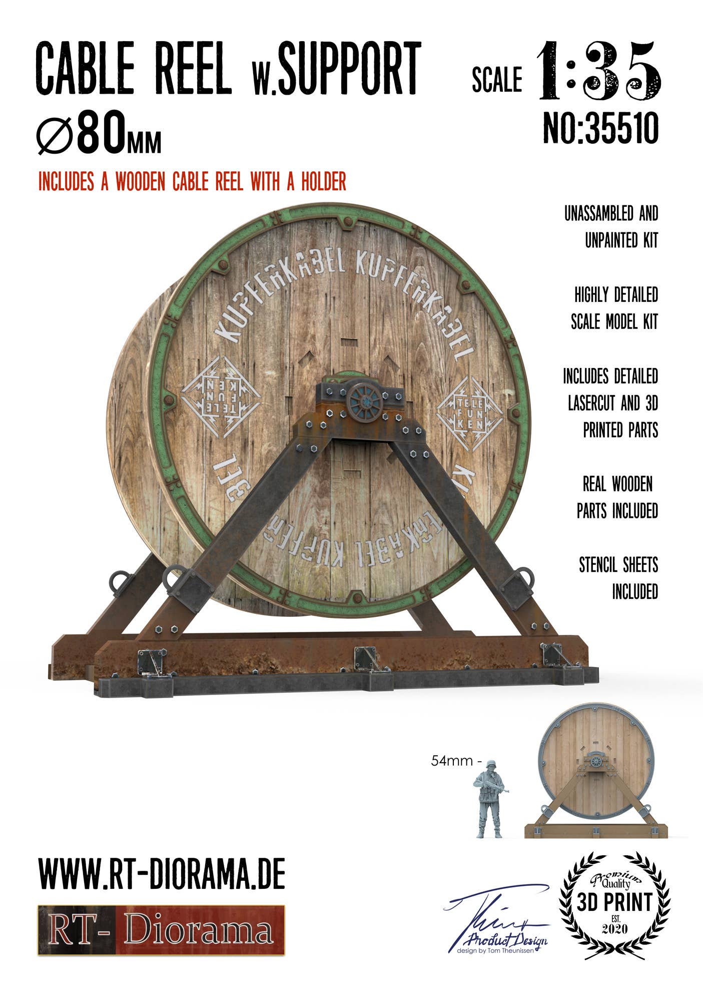 Cable Reel with Support 80mm | HLJ.com