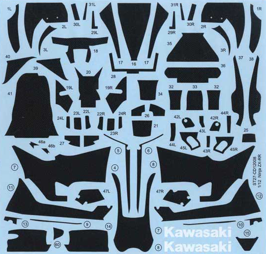 Kawasaki Ninja ZX-RR Carbon Decal (for Tamiya) | HLJ.com