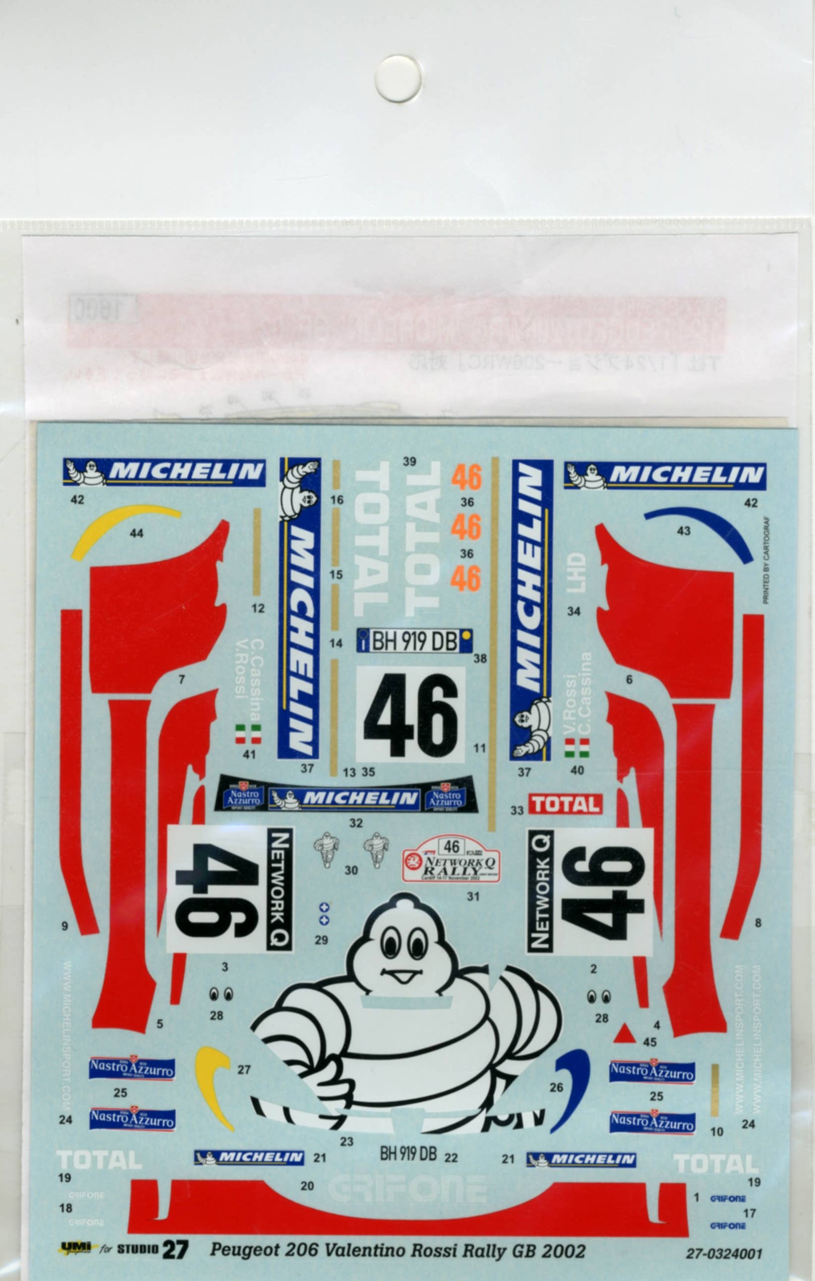 Peugeot 206 WRC V. Rossi GB '02 Decal | HLJ.com