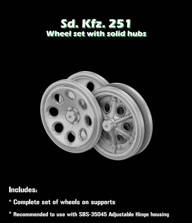 Sd.Kfz 251. roadwheel set with solid hubs | HLJ.com