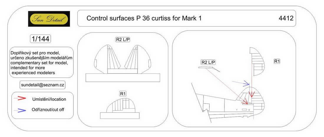 Curtiss P-36/H-75 control surfaces, for MKM | HLJ.com