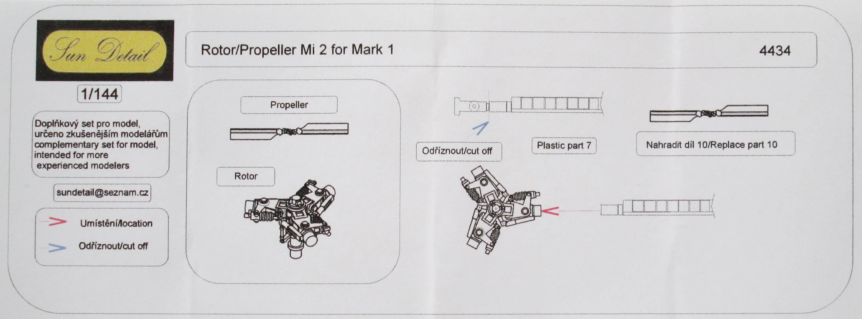 Mi-2 main rotor head & tail rotor, for MKM | HLJ.com