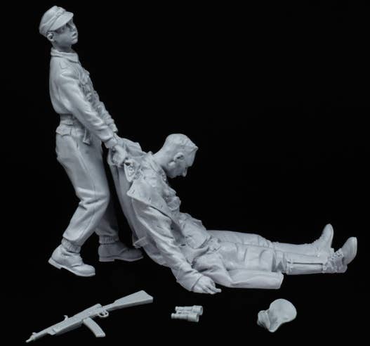 WWII Volkssturm Death Fight 1945 Child Soldier w/ Fallen Soldier (Set ...