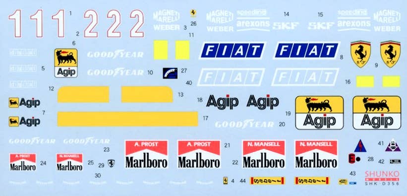 Tipo 641/2 1990 France Decal Set (for Fujimi) | HLJ.com