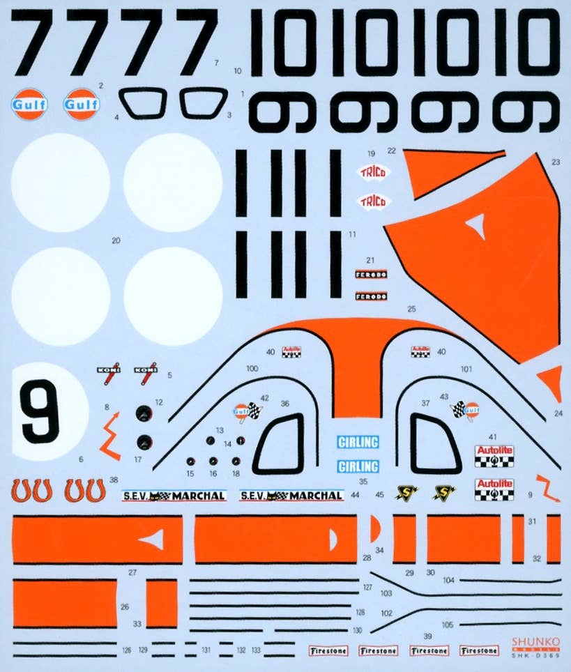 Gulf GT40 1968-69 LM Decal Set (for Fujimi) | HLJ.com