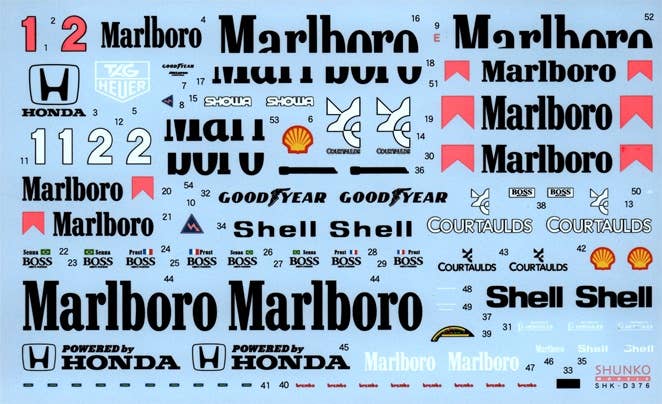 MP4/5 Decal Set (for Tamiya) | HLJ.com