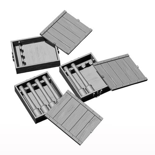 WW.II German Wooden Grenade Carrying Box & M24 Handled Grenade Set ...