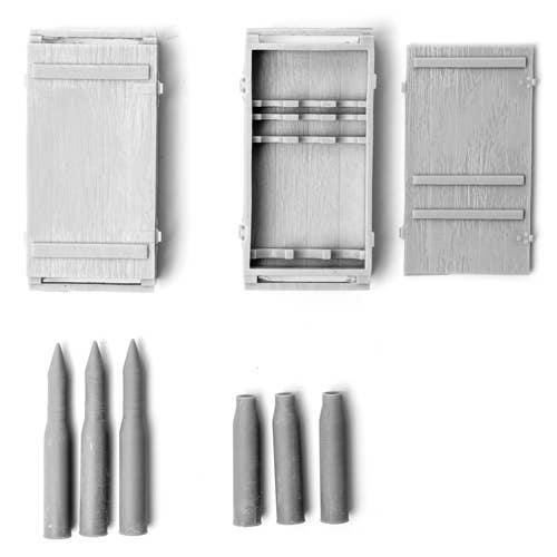 WWII Germany 7.5cm KwK 40 / StuK 40 L / 48 Shells (3 shots) Empty Shell ...