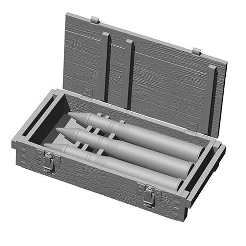 WWII Germany 7.5cm KwK 40 / StuK 40 L / 48 Shells (3 shots) Empty Shell ...