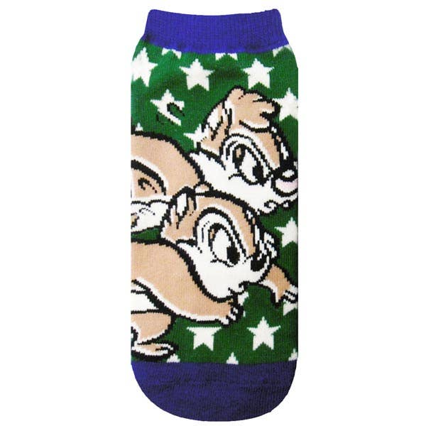 Socks: Disney Character Chip and Dale Star Green x Blue Ladies' 22-24cm ...