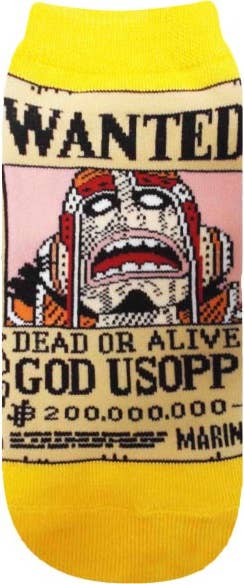 Socks: One Piece New Wanted Poster Usopp Yellow Ladies' 22-24cm | HLJ.com