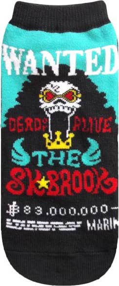 Socks: One Piece New Wanted Poster Brook Black Ladies' 22-24cm | HLJ.com