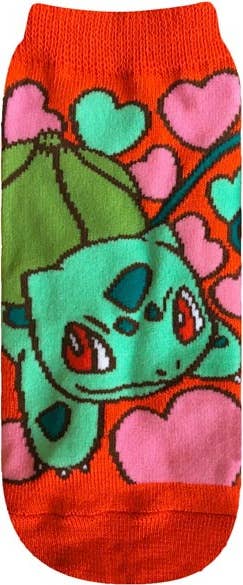 Socks: Pokemon Bulbasaur & Heart Red Ladies' 22-24cm | HLJ.com