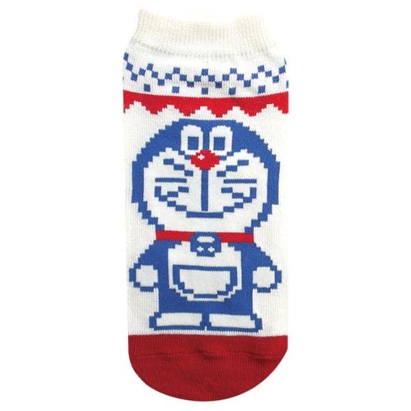 Socks: Doraemon Stitch Pattern Off-White x Red Ladies' 22-24cm | HLJ.com