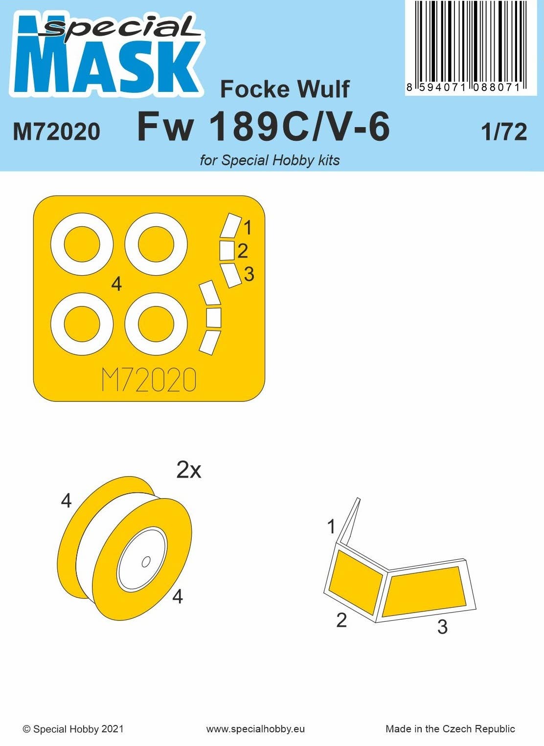 Focke-Wulf Fw189C / V-6 Painted Mask Sticker for Special Hobby | HLJ.com