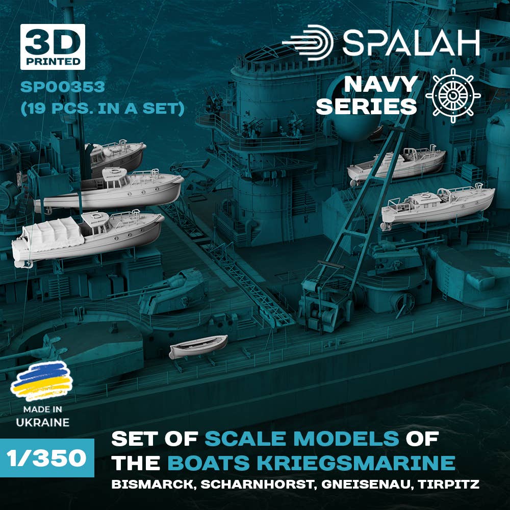 Set of scale models Boats for Kriegsmarine, Bismarck, Scharnhorst ...